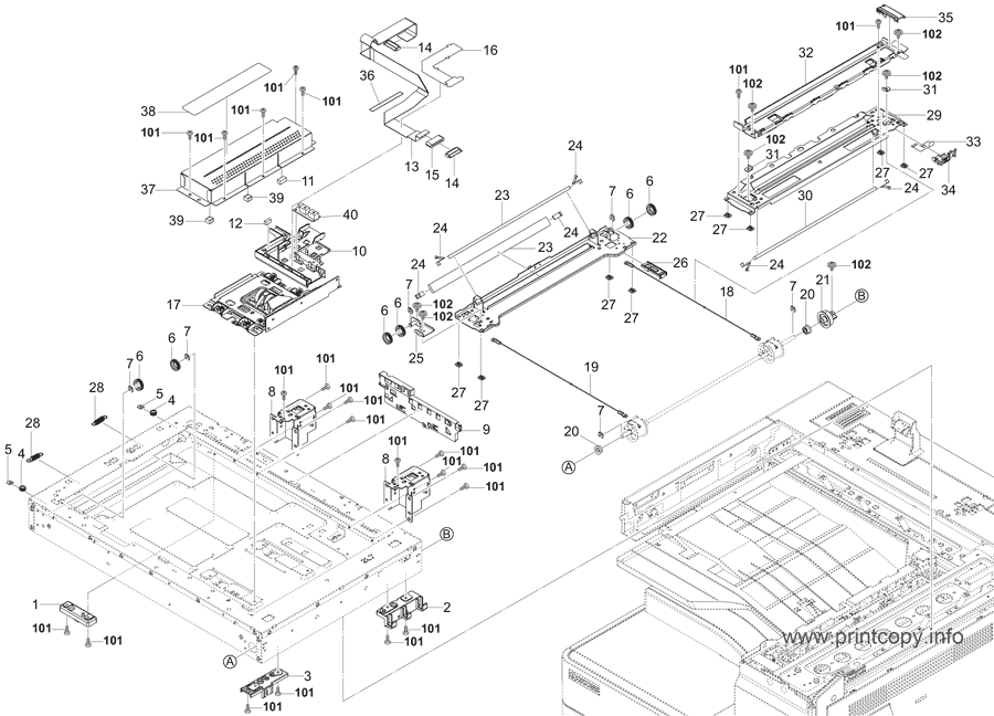 . Scanner Section 1 (25ppm/32ppm) MOUNT DP для Kyocera ECOSYS P8060cdn ...